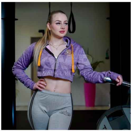 IFBB Pro Damen Crop-Top mit Reissverschluss und vollen Ärmeln / Crop ...